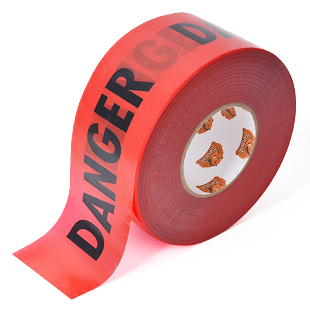 Tapebear 3'' x 1000ft Red Danger Barricade Tape , 2 mil PE Film Biohaz — TAPEBEAR